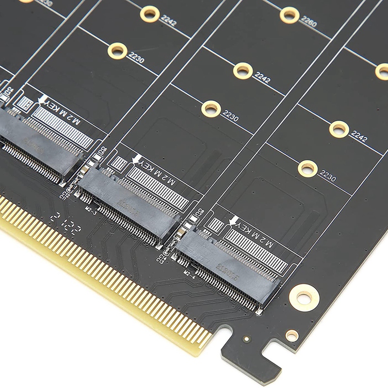 【In stock】4 Port M.2 NVMe SSD to PCIE X16M Key Hard Drive Converter ...