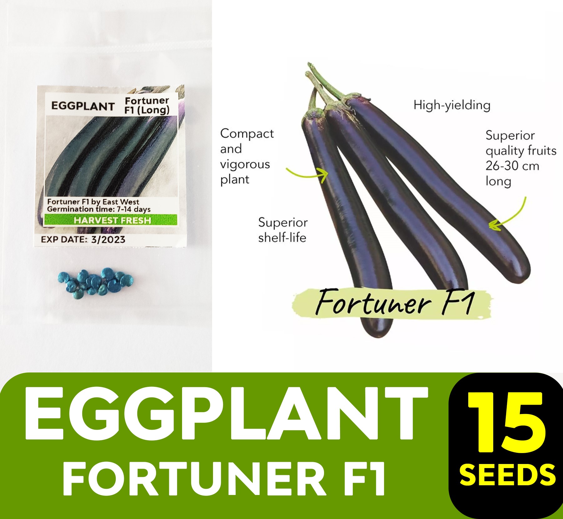 Eggplant Seeds - Long Purple Talong Warhawk F1 Ilocano Bilog Pure White ...