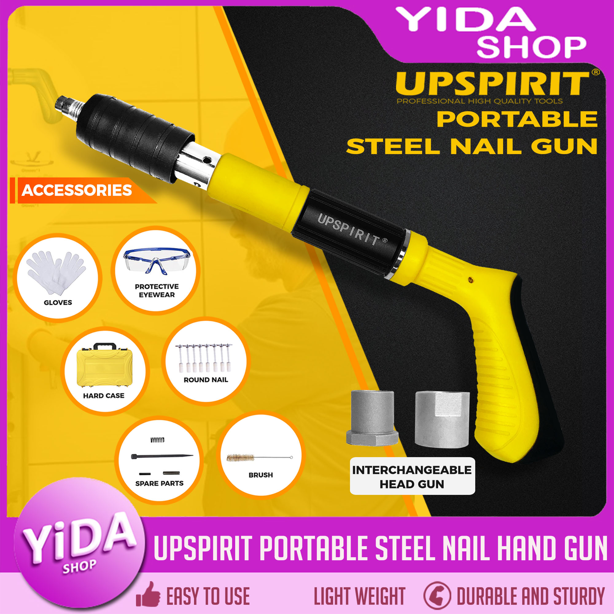 YIDA UPSpirit Original Nail Gun Manual Mini Steel Nail Gun Rivet ...