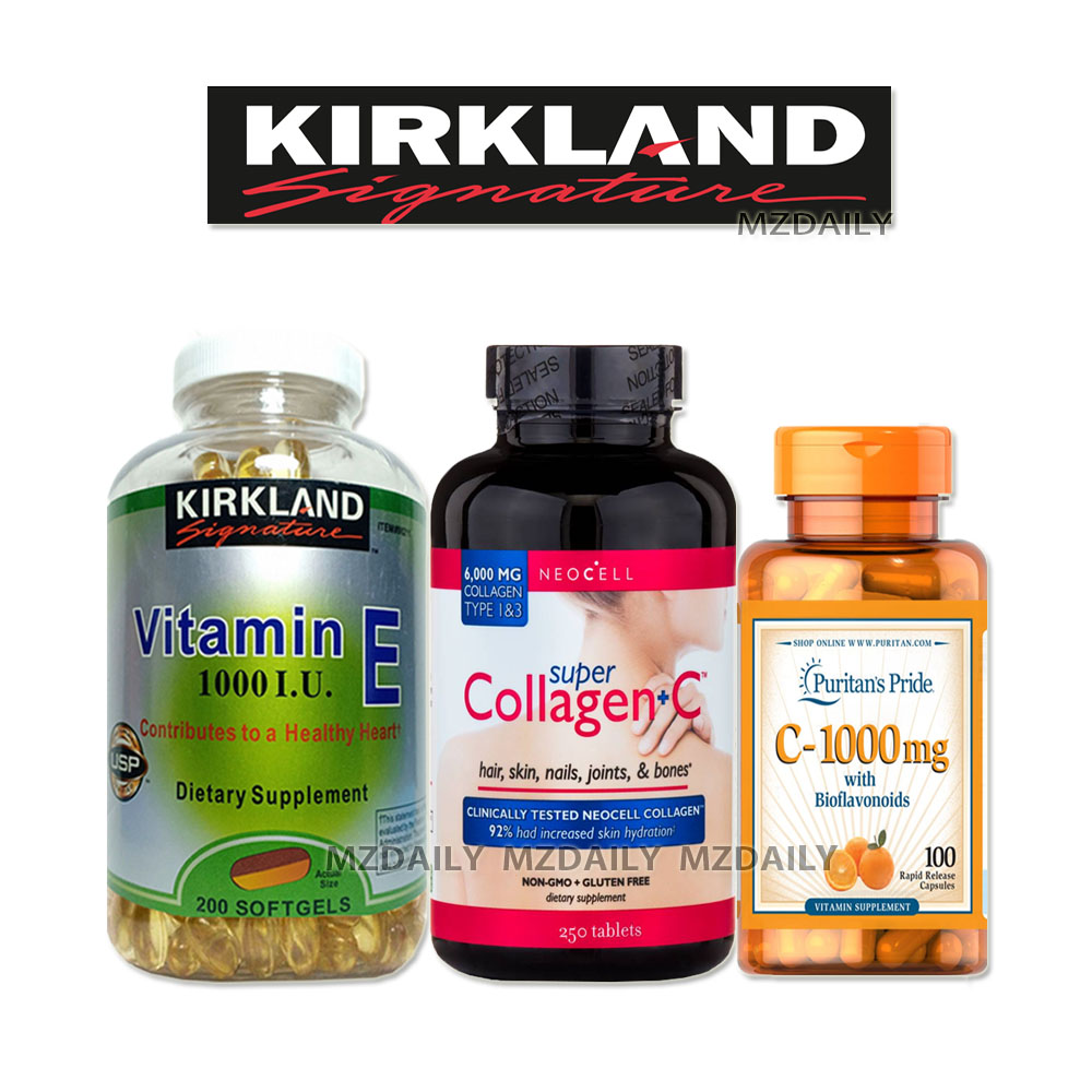 3 in 1 ）Kirkland Vitamin E 1000 I.U. 200 Softgels + Puritans Pride ...
