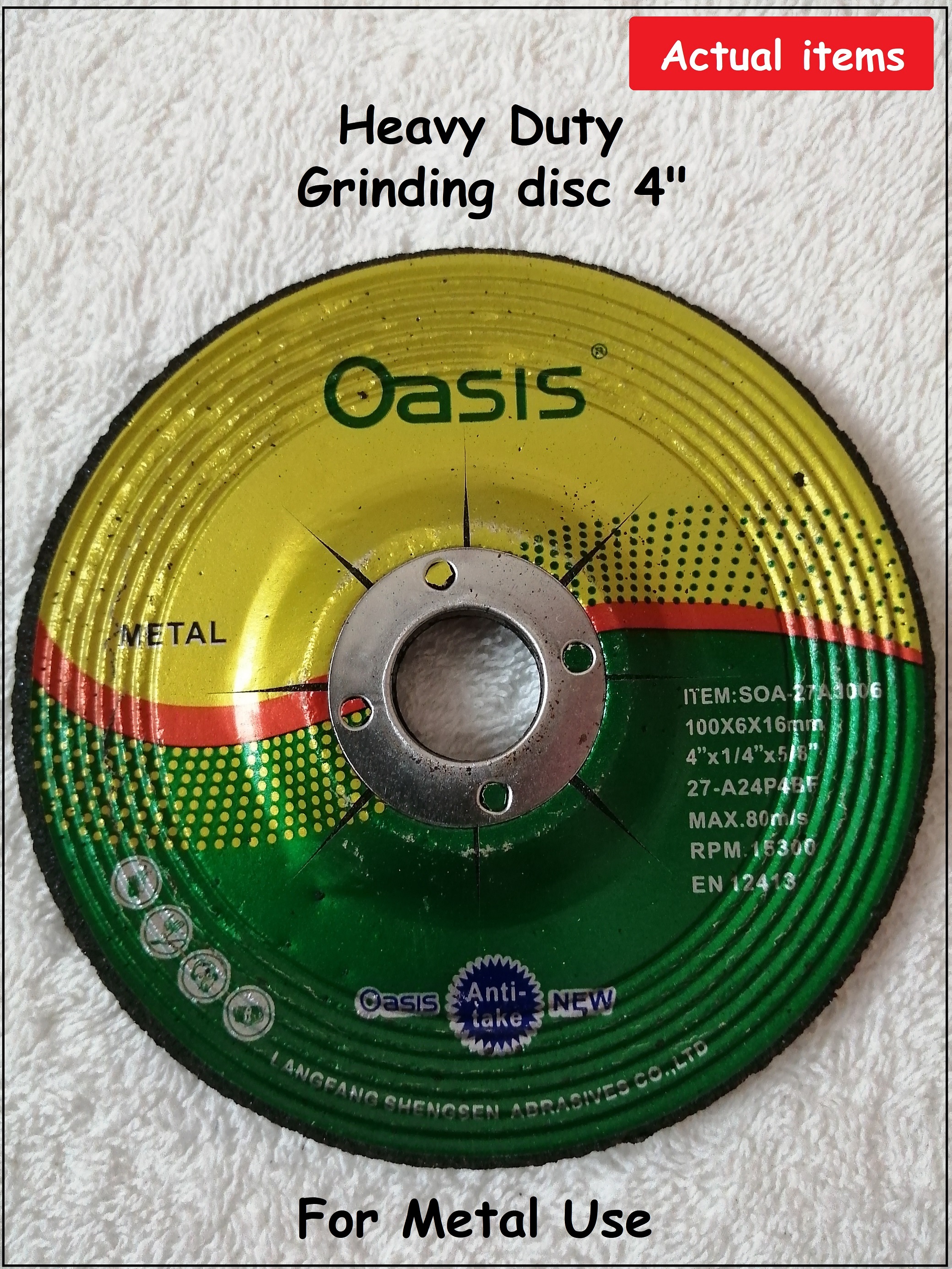 Grinding Disc Oasis 5pcs. Grinding Disc 4 Inches 100x6x16mm Heavy Duty ...