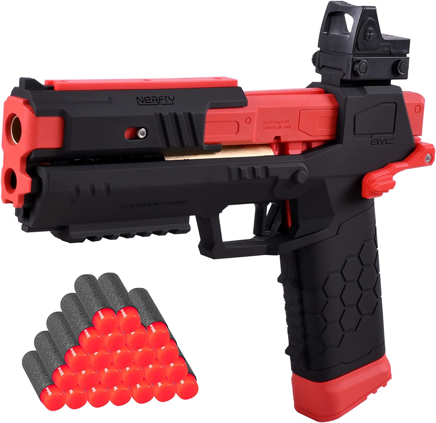 Half Metal, Half Nylon,NERF Toy Gun, Baril Barilan Toys with Bala Nylon ...