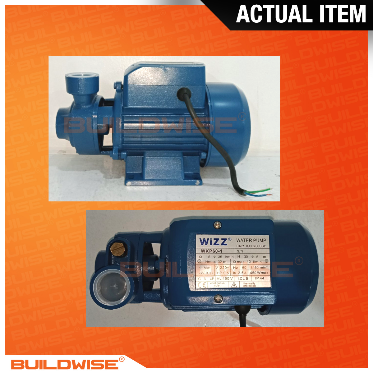 Wizz Shallow Electric Water Pump (1/2HP WKP60-1) / (1.0HP WJSW/10M ...