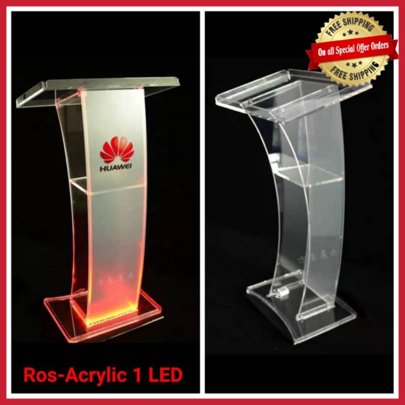 We rostrum stand podium acrylic rostrum with LED light | Lazada PH