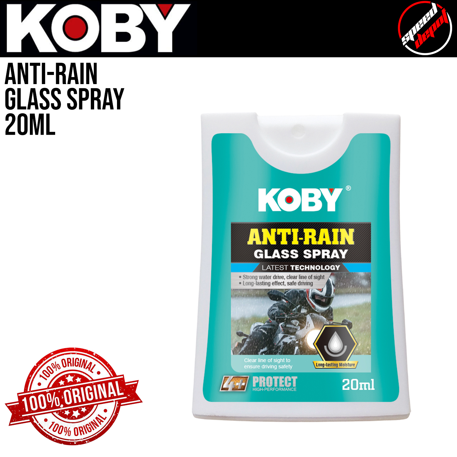 KOBY ANTI-FOG TREATMENT 20ML and ANTI-RAIN GLASS SPRAY 20ML * Speed ...
