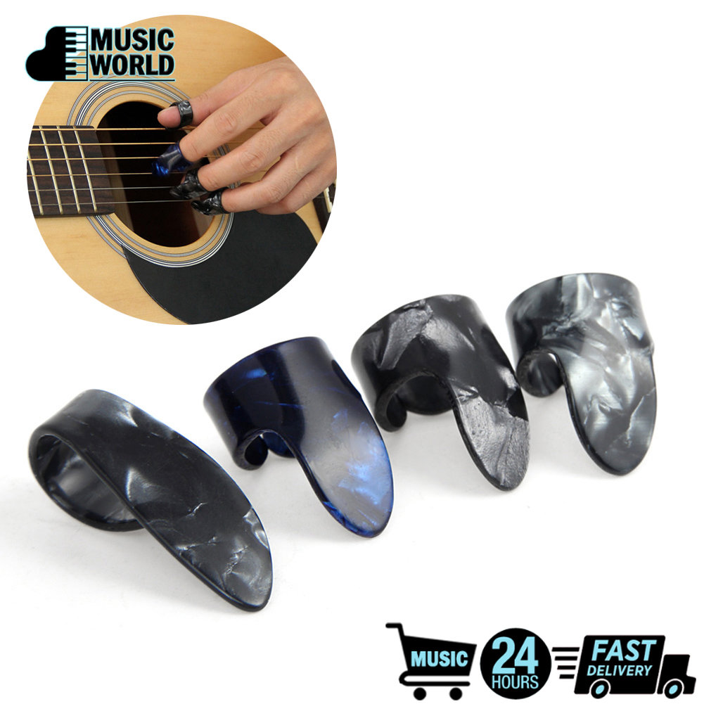3 Finger + 1 Thumb Guitar Pick Fake Nail Celluloid Mediator Thumbpick ...