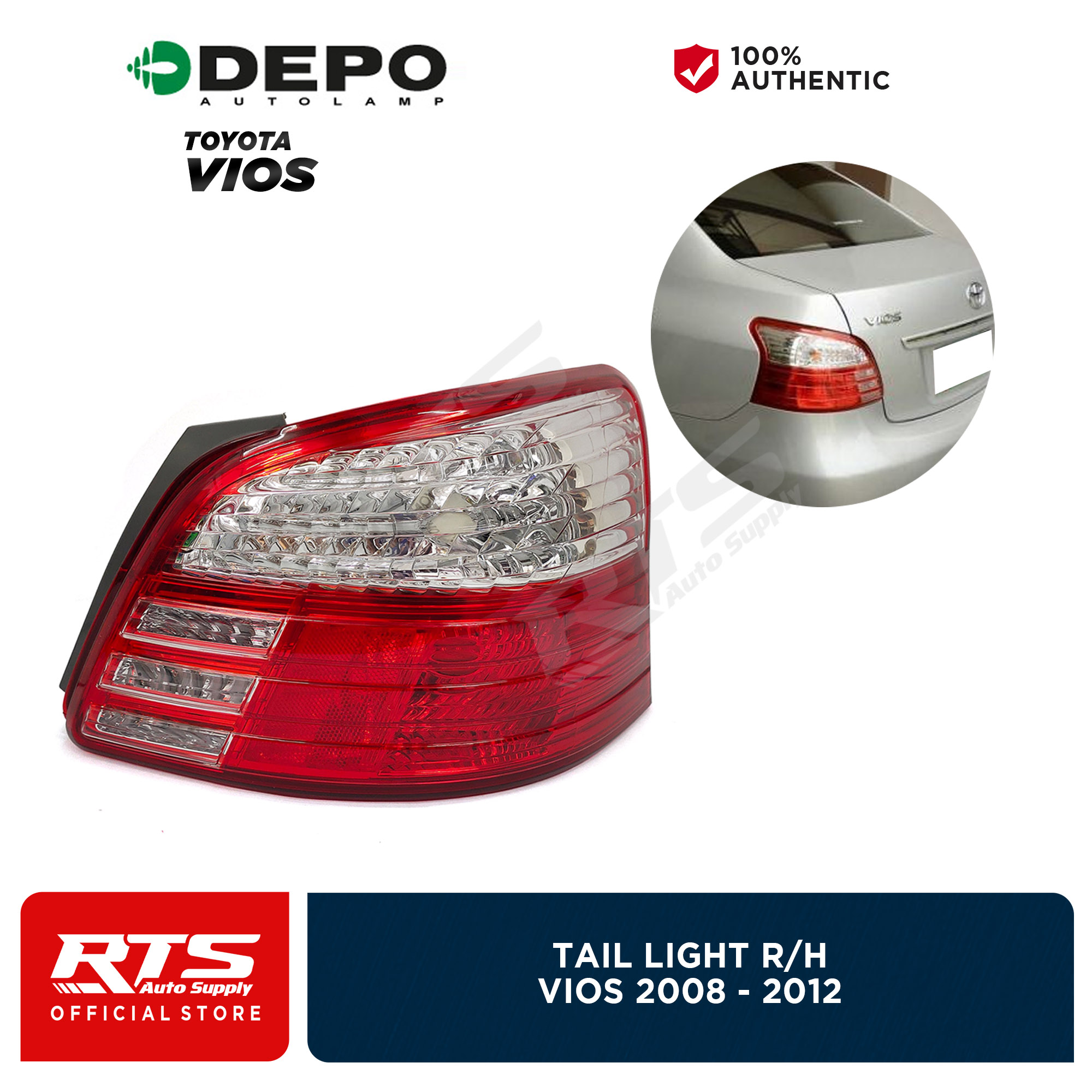 Depo Tail Light / Brake Light Toyota Vios 2007 - 2012 Batman Gen 2 Vios ...