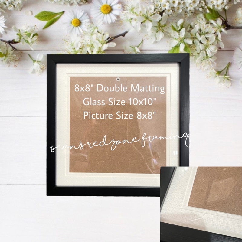 EZI Square Picture Frame 8x8 inch picture size with 1 inch double ...