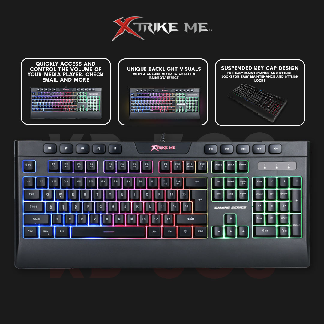 Xtrike Me Rainbow Membrane Gaming Keyboard KB-508 - Black | Lazada PH