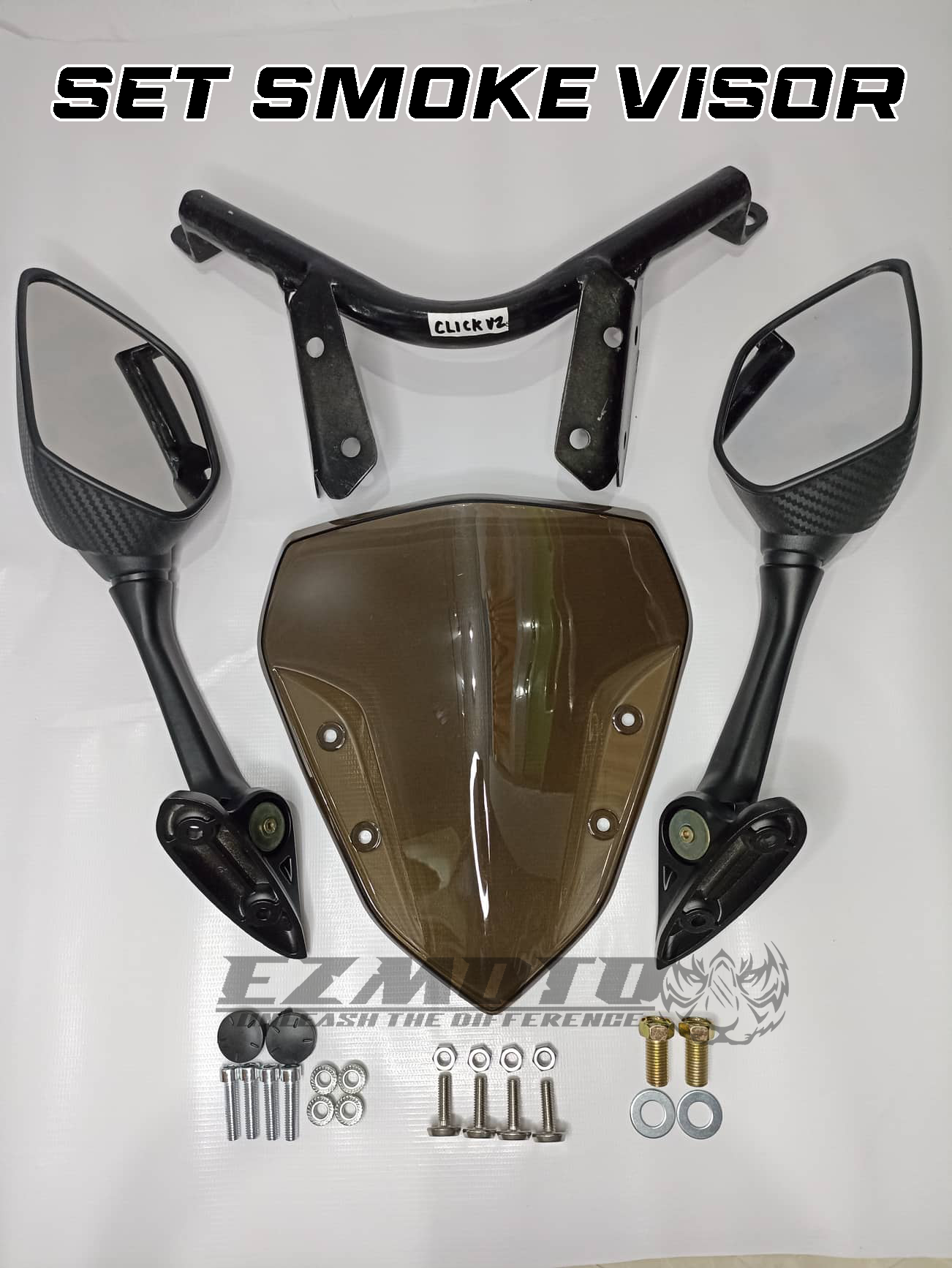 Honda CLICK V2/V3 i125 R25 SIDE MIRROR WITH VISOR SET PLUG N PLAY ...