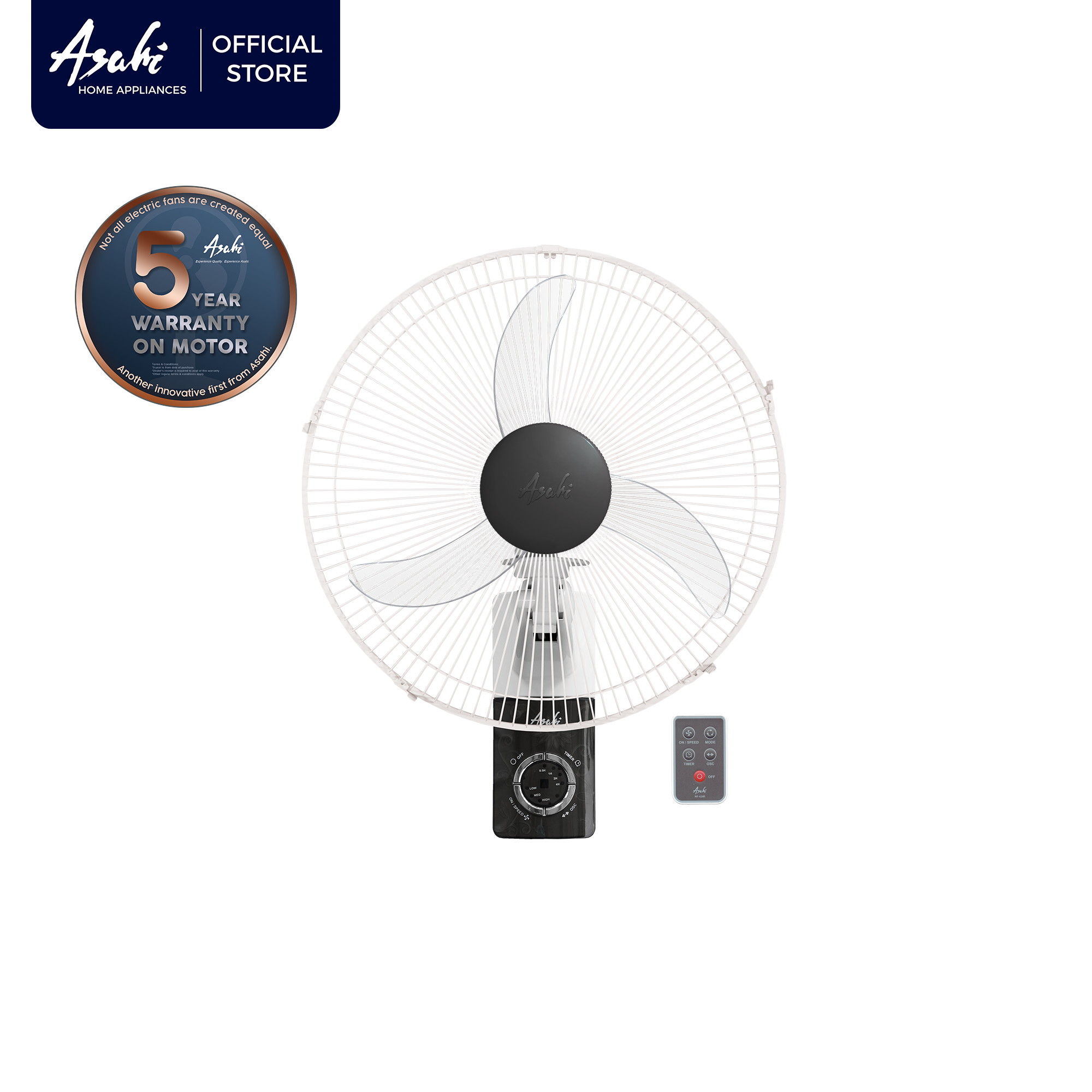 Asahi WF 628R Remote Controlled Wall Fan 16 inches | Lazada PH