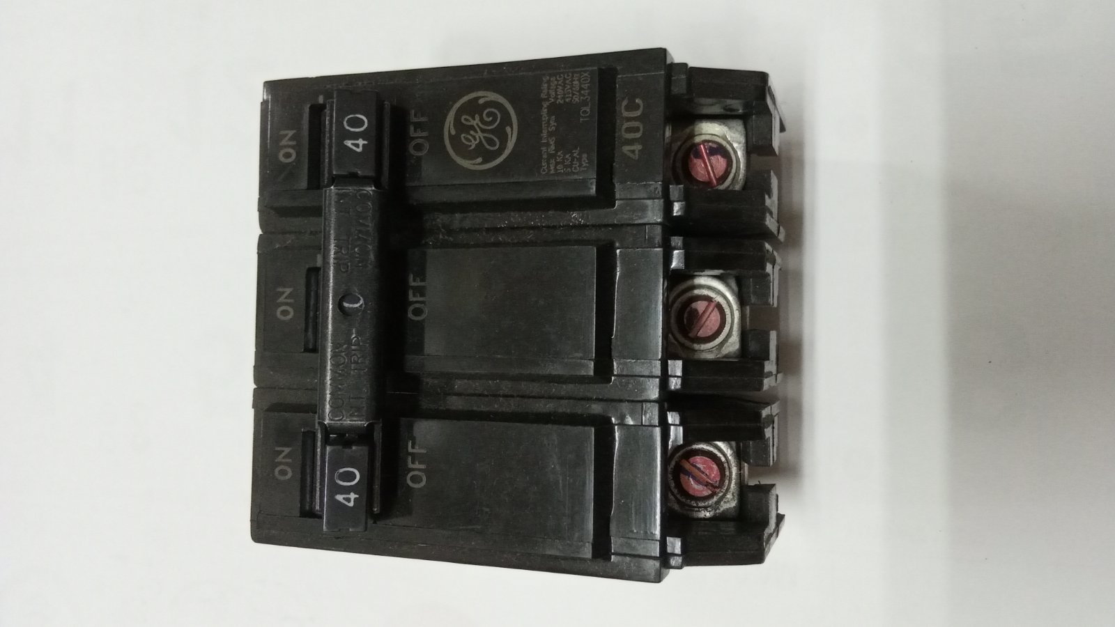 GE Breaker Circuit Breaker ORIGINAL TQL 40 Amperes 3 Pole Plug-In Type ...