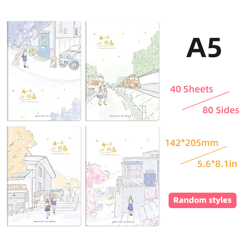 A5 Notebook Single Line Notebook 40 Pages Thread Sewn Notebook Journal ...