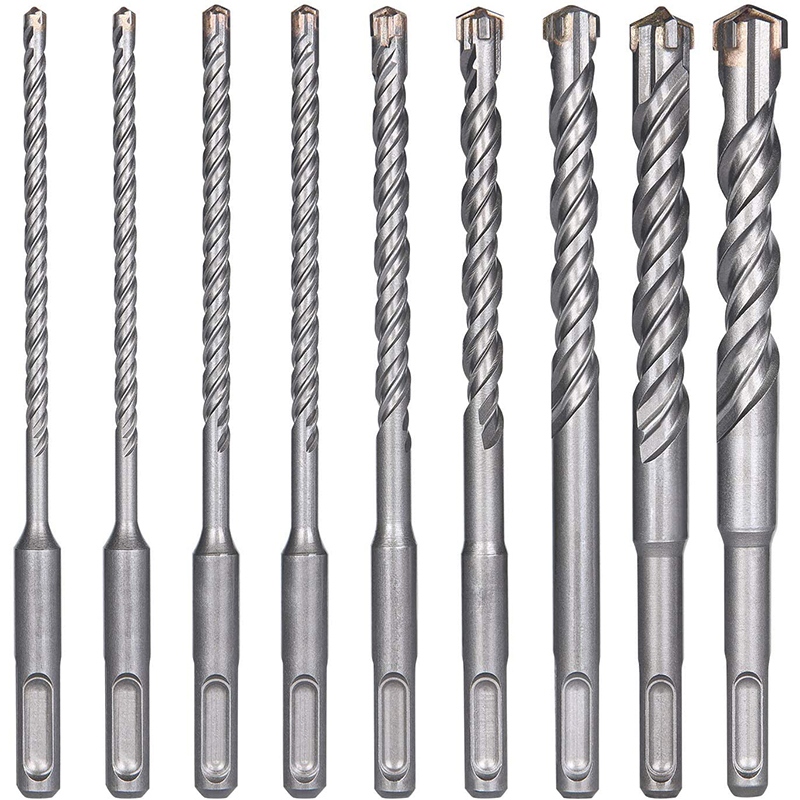 Hammer Drill Bit Set, 9PCS (5mm-16mm) Cross Drill Bits SDS-Plus ...