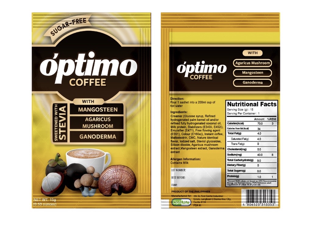 [CHEERZ GROCER] Optimo Sugar Free Coffee (sachet/per piece) | Lazada PH
