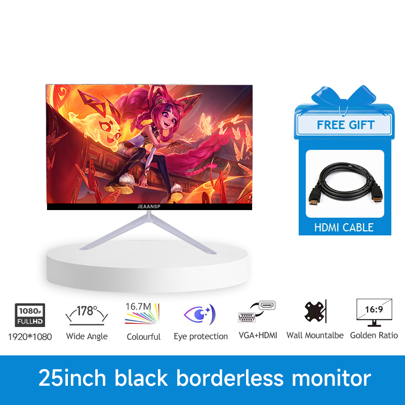 JEAANSP Full HD LED Gaming IPS Monitor no border 21.5inch/25inch 75Hz ...