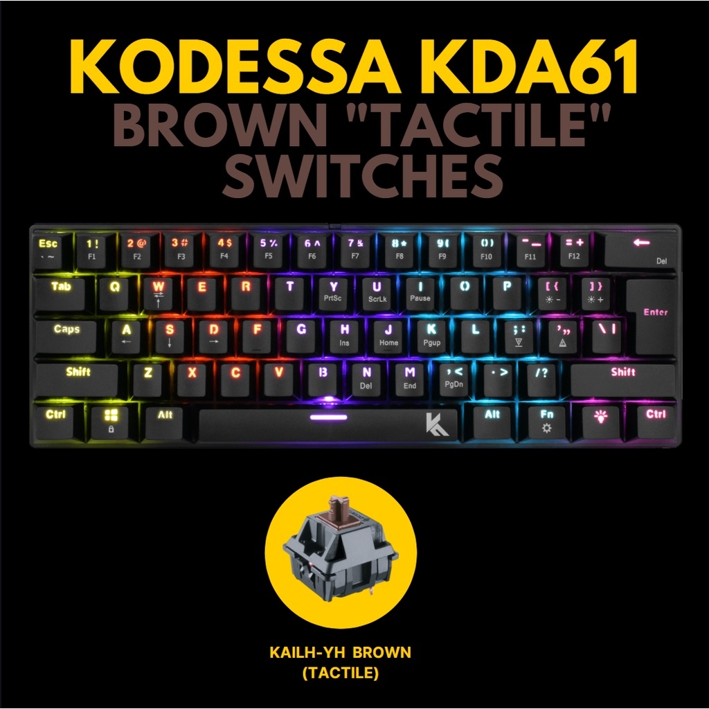 FRITZKE1 BUDGET KING Kodessa KDA61 Mechanical Keyboard 60 Keys Gaming ...