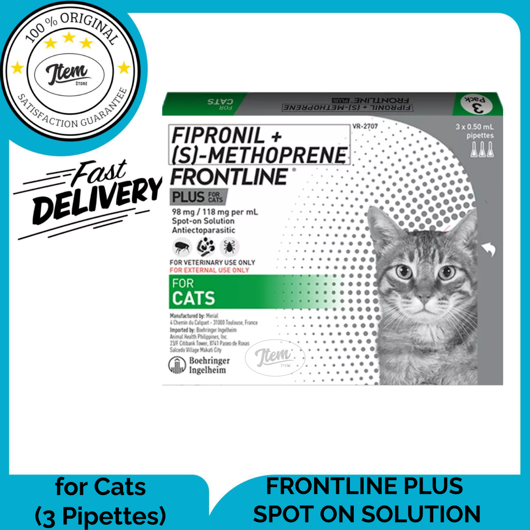 FRONTLINE PLUS SPOT ON SOLUTION FOR CATS (3 PIPETTES) | Lazada PH