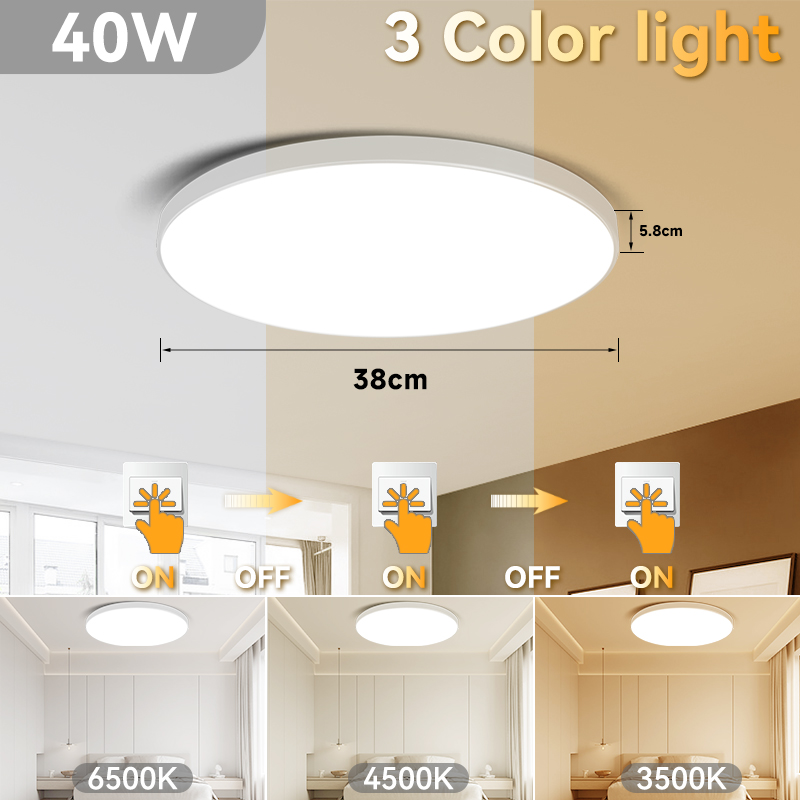 Ultra Thin Led Ceiling Light Modern Tricolor Downlight For Ceiling ...