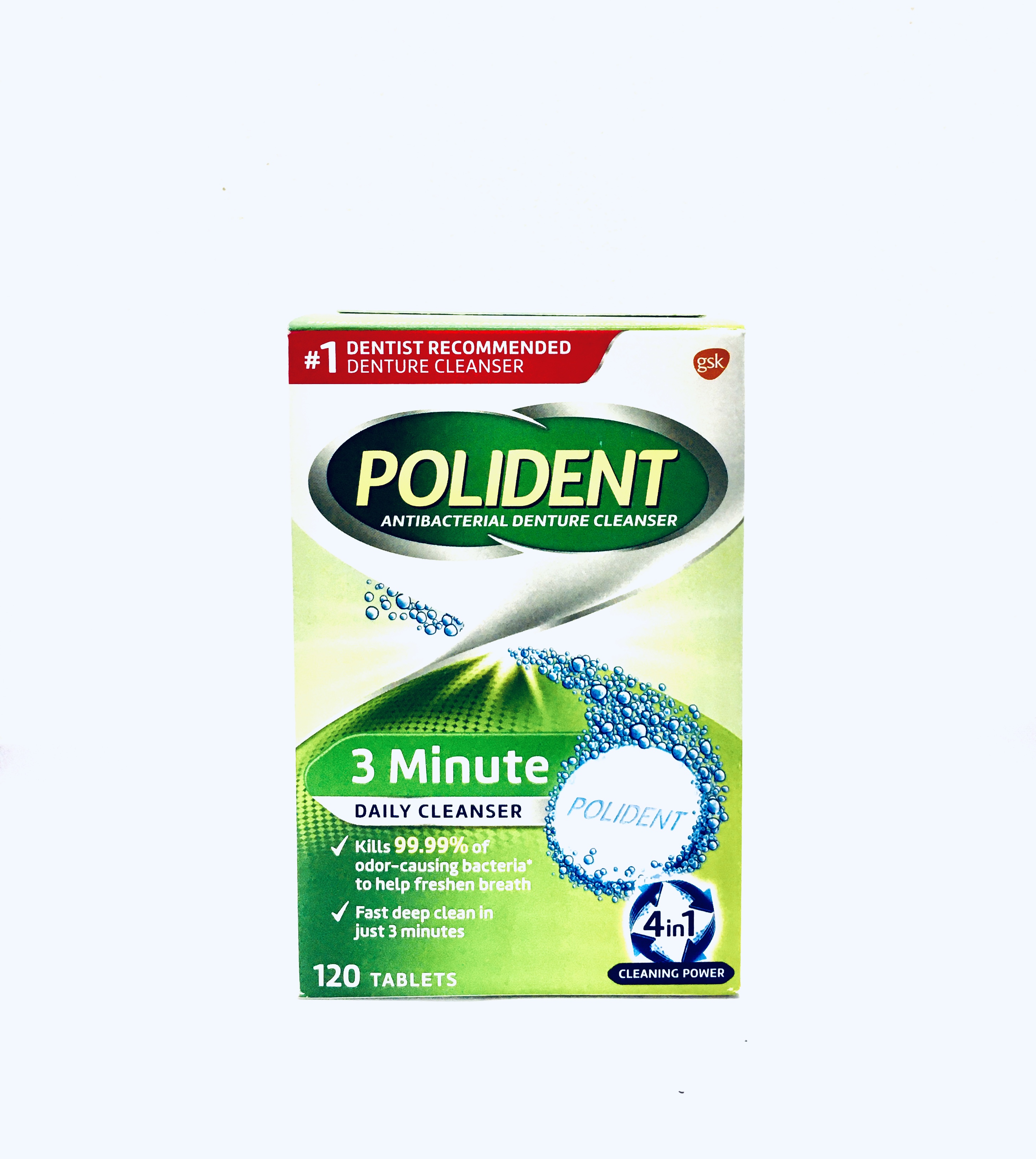 Polident Antibacterial Denture Cleanser ( 4 in 1 Cleaning Powder ) 120 ...