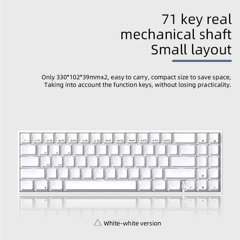 RK71 mechanical keyboard 71 Keys Three modes Hot Swappable non-RGB ...