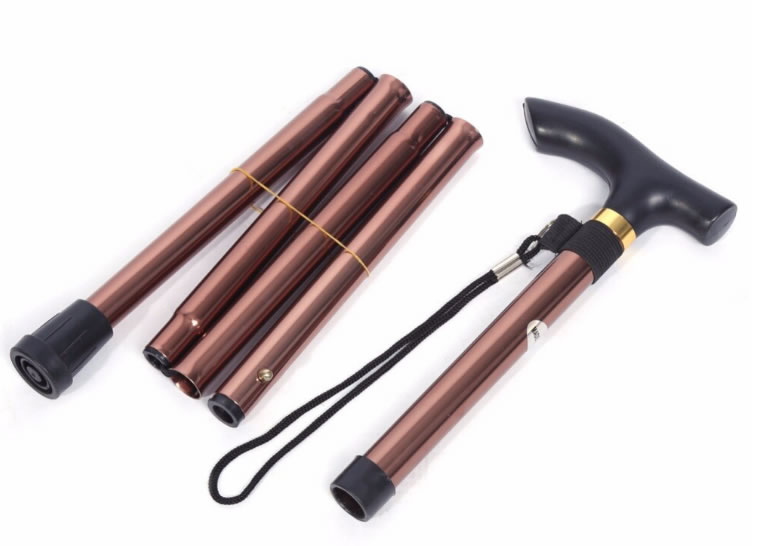 Aluminum Metal Folding Walking Stick with Adjustable Height and Non ...