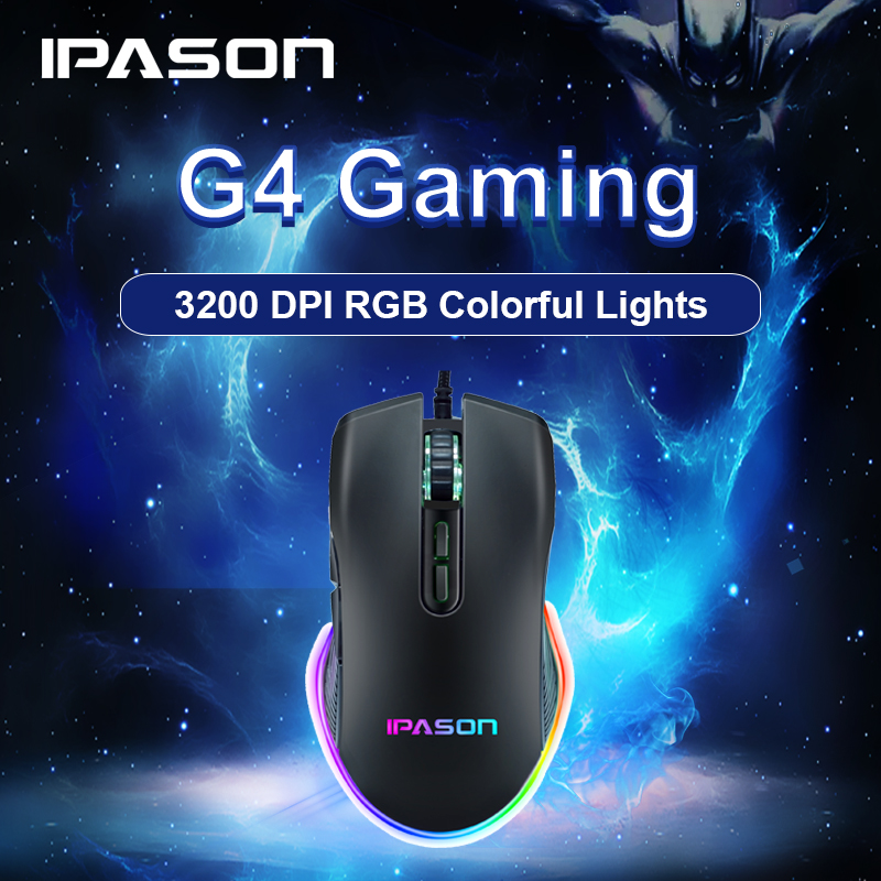 Ipason Professional Gaming Mouse RGB Backlight Wired Mice Game Optical ...