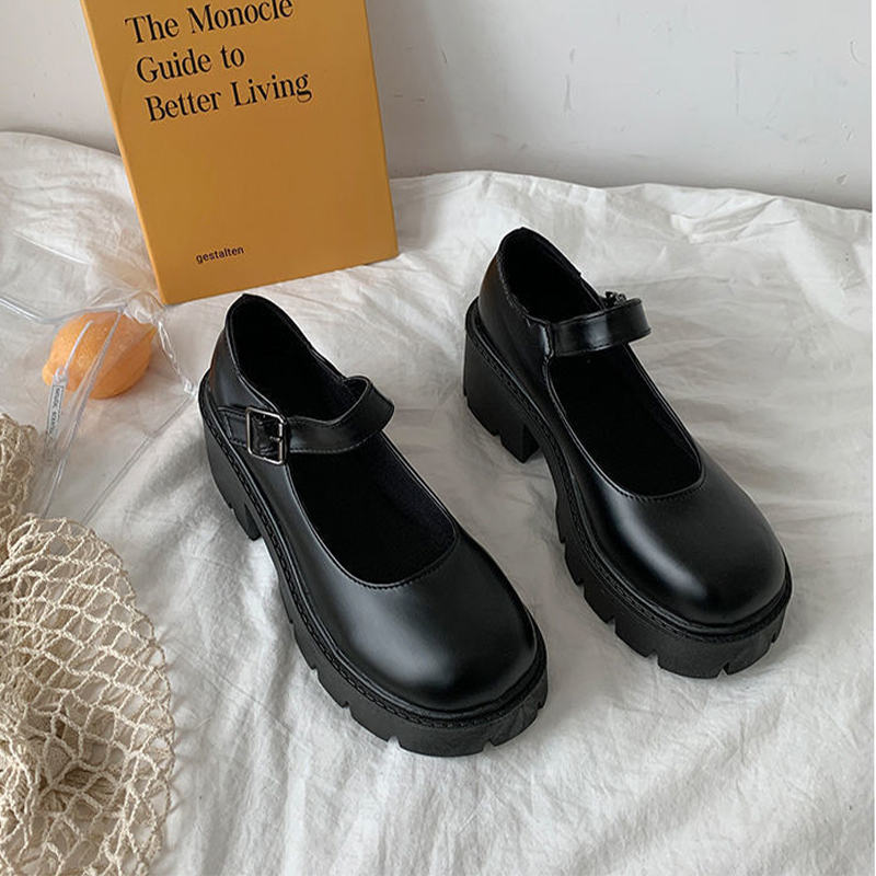 【COD】Korean Black Shoes for Women Student Mary Jane Shoes Lolita ...