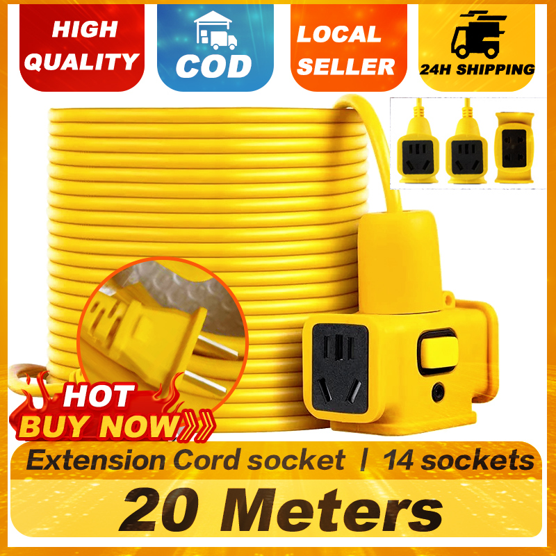 【24hours delivery】14 Socket Extension Cord Extra-long Plug-in Strip ...