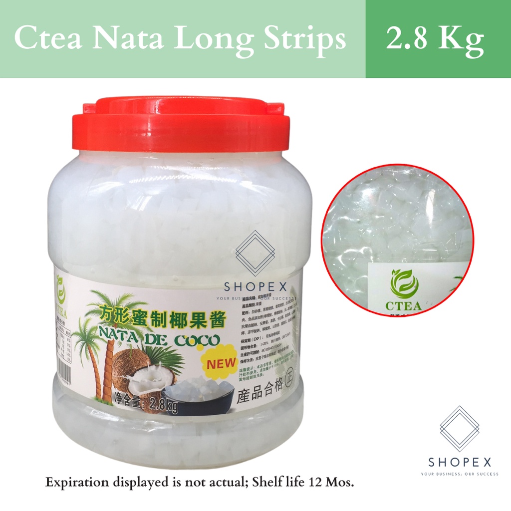 Hot Sale CTEA Nata de Coco Milk Tea Sinkers Toppings Nata Strips (2.8 ...