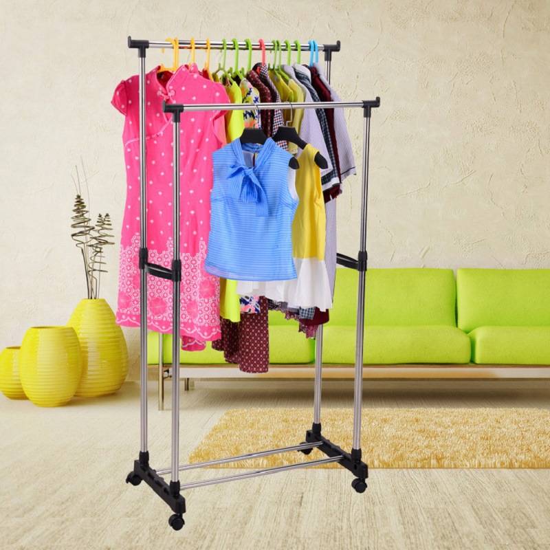 ♧COD Double pole clothes rack⚘ | Lazada PH