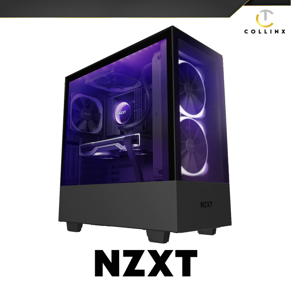 H510 Elite Black / White PC Case | Two Tinted Tempered Glass Panels ...
