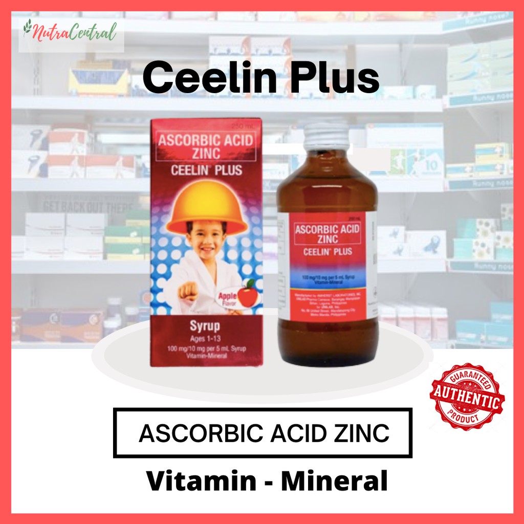 CEELIN PLUS Ascorbic + Zinc Syrup for Kids 250mL | Vitamin C Immunity ...
