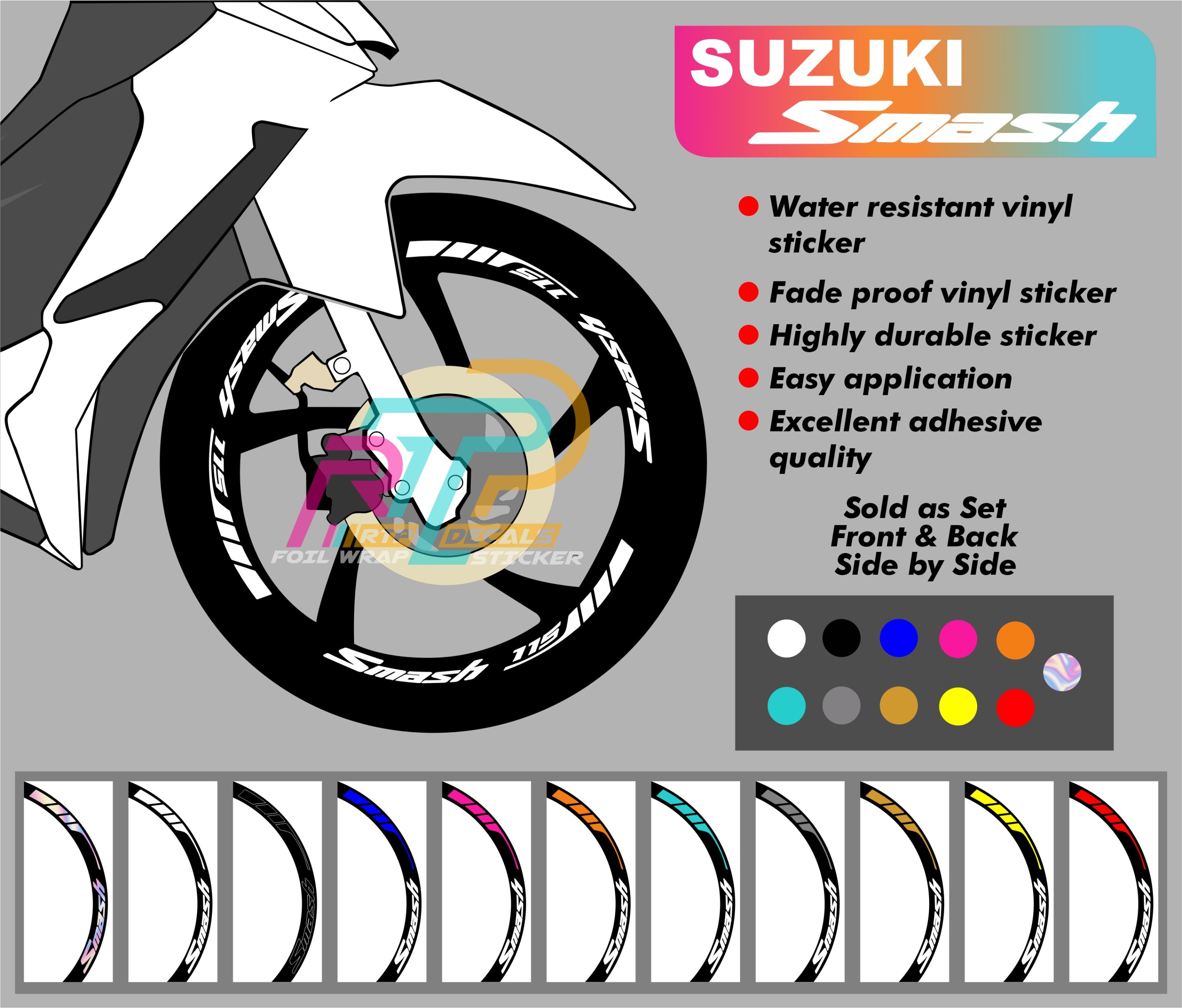 Smash Mags Decal Sticker 4sets Front and Back | Lazada PH