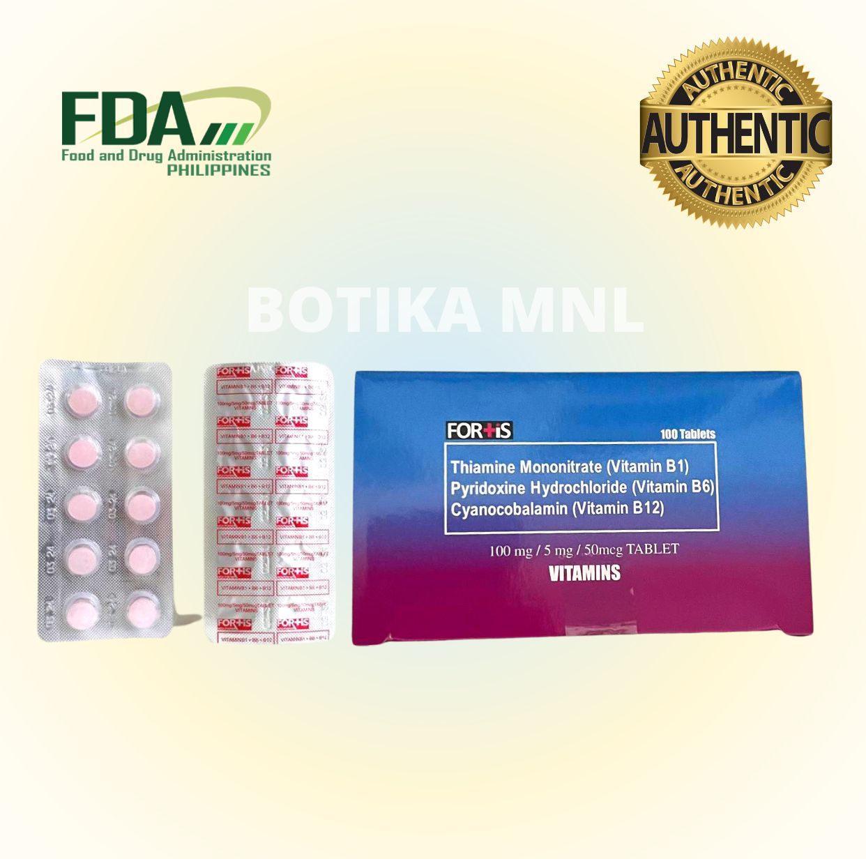 Vitamin B Complex B1, B6, B12 100mg Tablet FORTIS | Lazada PH