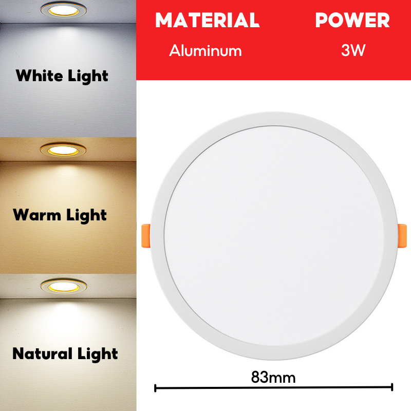 ECOL Warm light Pin light 3W/6W/9W/12W/18W Round&Square Ceiling Light ...