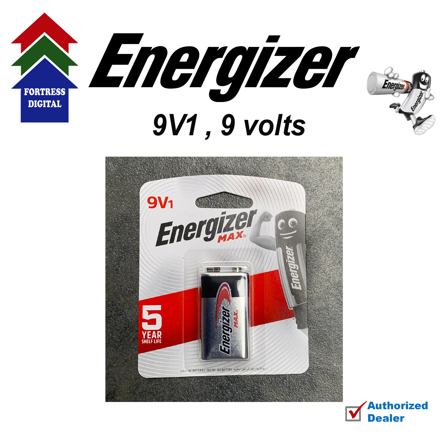 Energizer Max Alkaline size 9V 9v battery 9V1 ( 1 pack, 9 volts ...