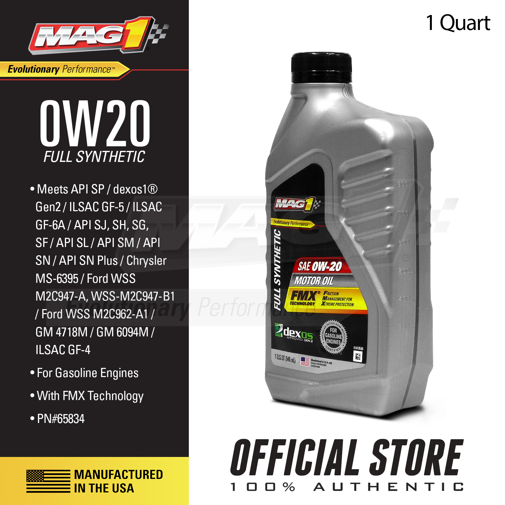 MAG 1 0W20 API SP Certified Fully Synthetic Car Engine Oil for Gasoline ...