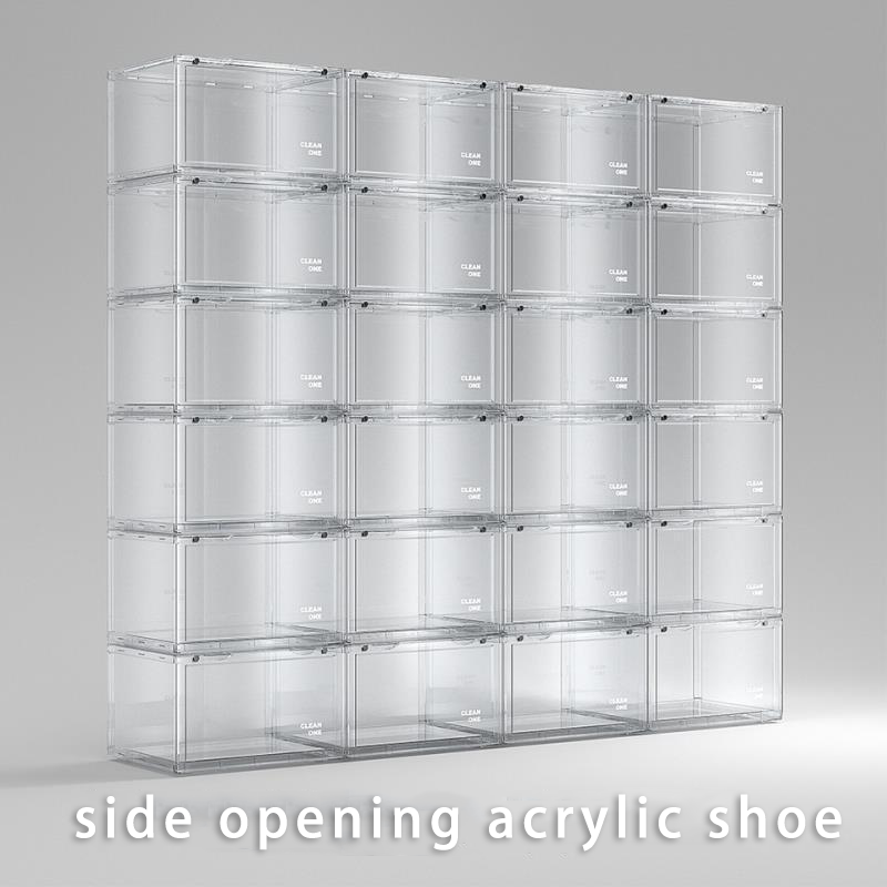 HNB Acrylic shoe box front magnetic door Heavy Duty Crystal Clear ...