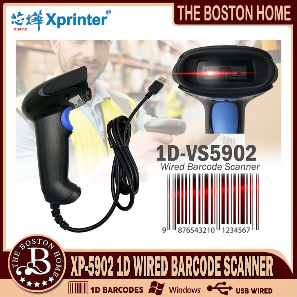 Xprinter XP-5902 Handheld 1D Barcode Scanner Wired USB Type Portable ...