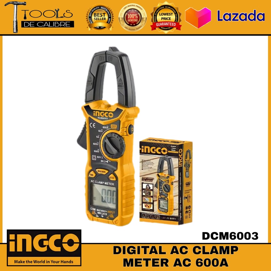 INGCO Digital AC Clamp Meter AC 600A (DCM6003) | Lazada PH