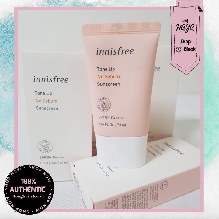 Innisfree Tone Up No Sebum Sunscreen SPF50 PA / Hyaluron Moist ...