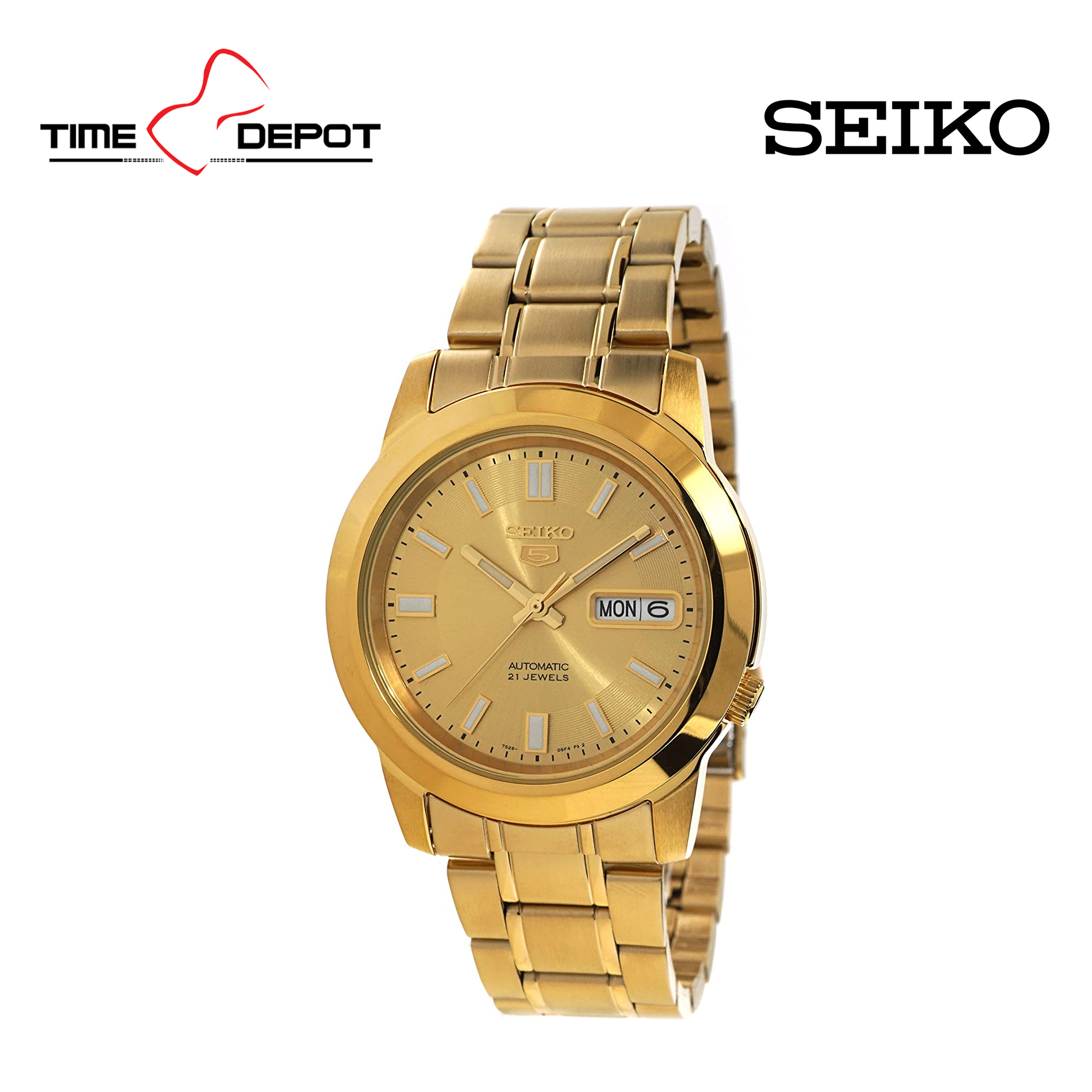 Seiko 5 SNKK20K1 Automatic Gold Stainless Steel Strap Watch For Men ...