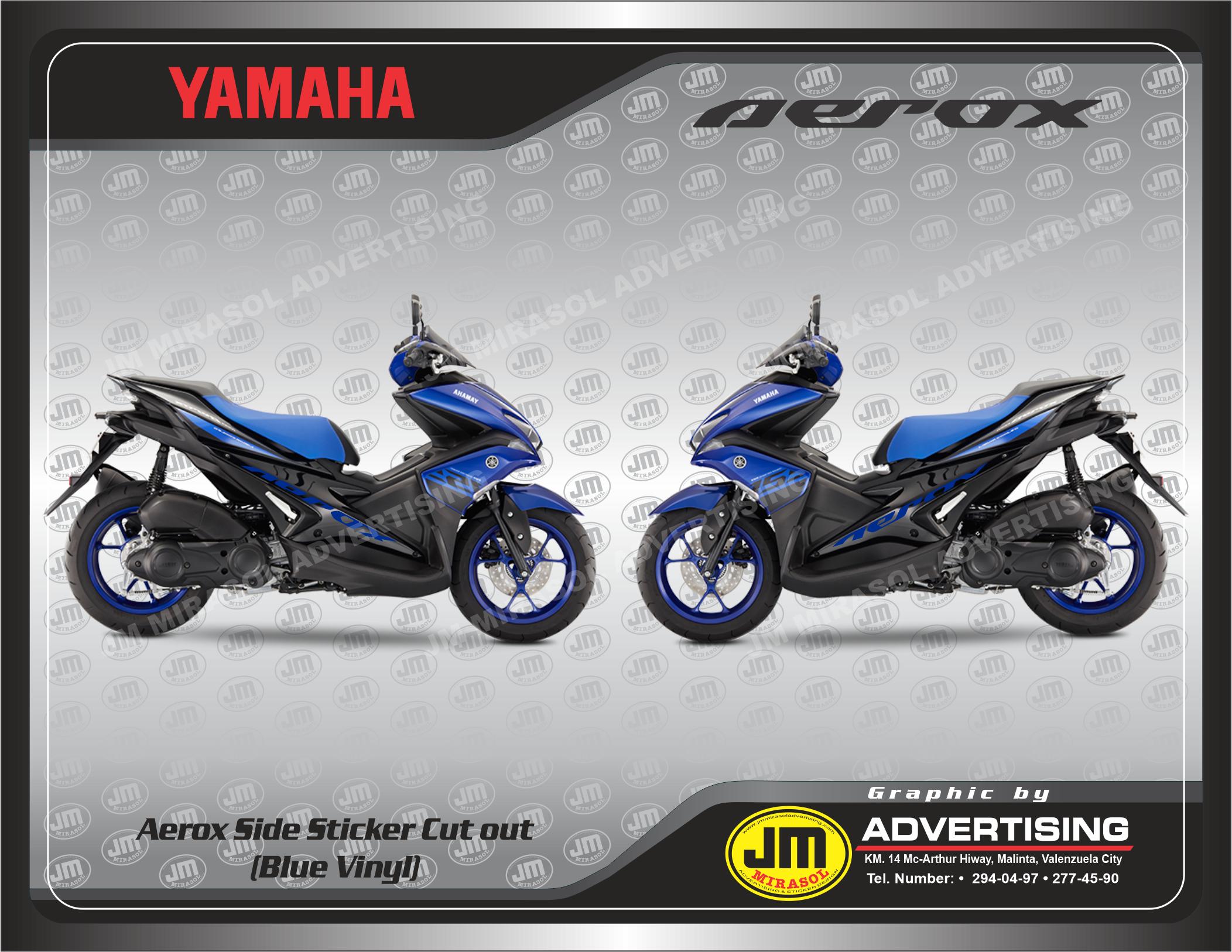 Aerox Side Sticker Cut-out (Blue Vinyl) | Lazada PH