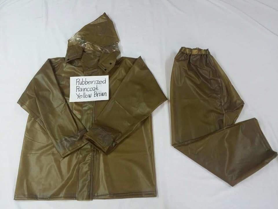 Rubberized Raincoat Yellow Brown/Green | Lazada PH