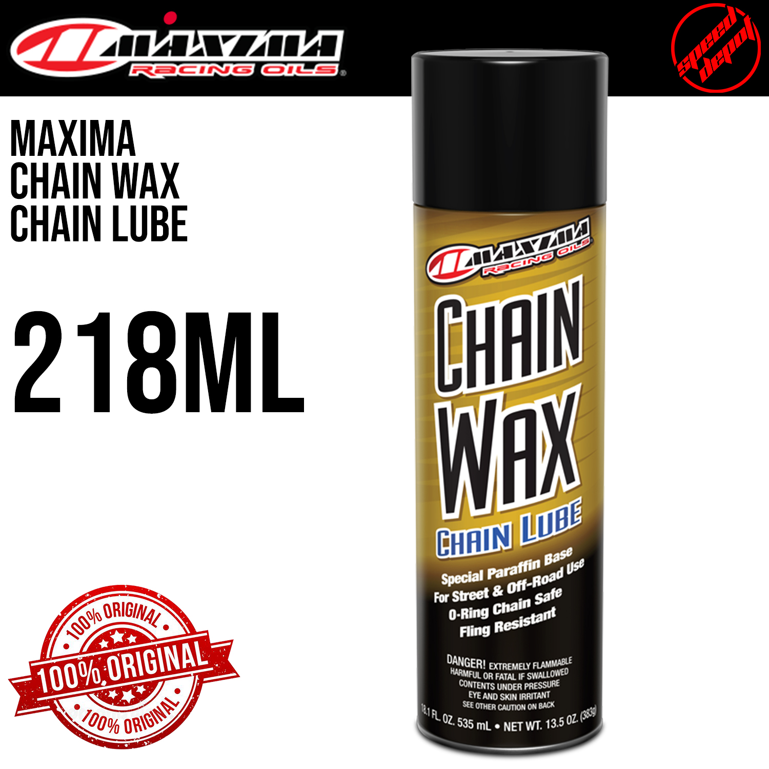 MAXIMA CHAIN WAX CHAIN LUBE 218ML / 535ML | Speed Depot | Lazada PH