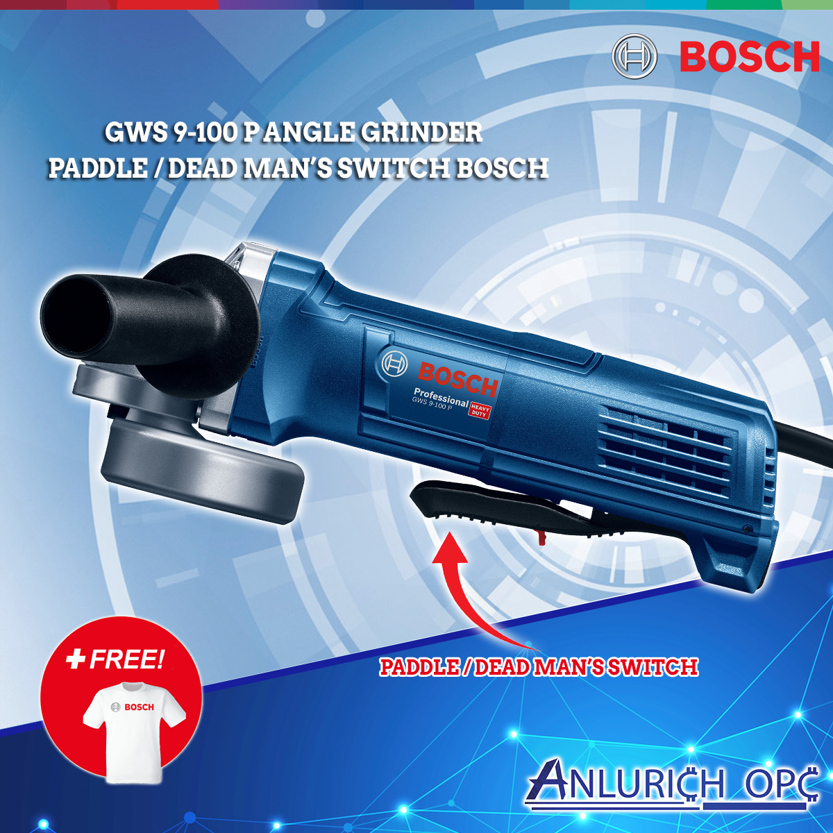 GWS 9-100 P ANGLE GRINDER PADDLE / DEAD MAN’S SWITCH BOSCH | Lazada PH
