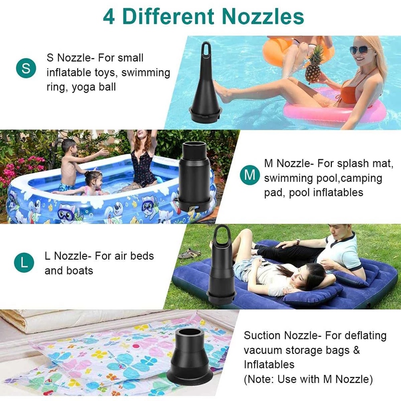 Wireless Electric Air Pump Portable Inflatable Compressor for Mattress ...