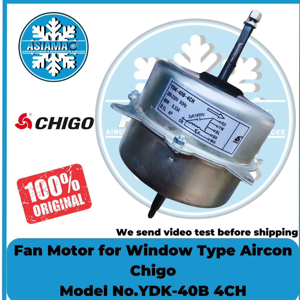 Fan Motor for Window Type Aircon Chigo Model No. YDK-40B 4CH | Lazada PH