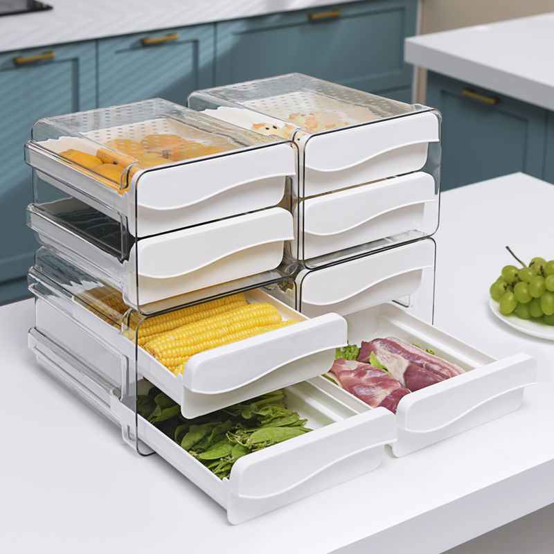 Refrigerator Drawers Refrigerator Storage Box 2-layer drawer Fridge ...